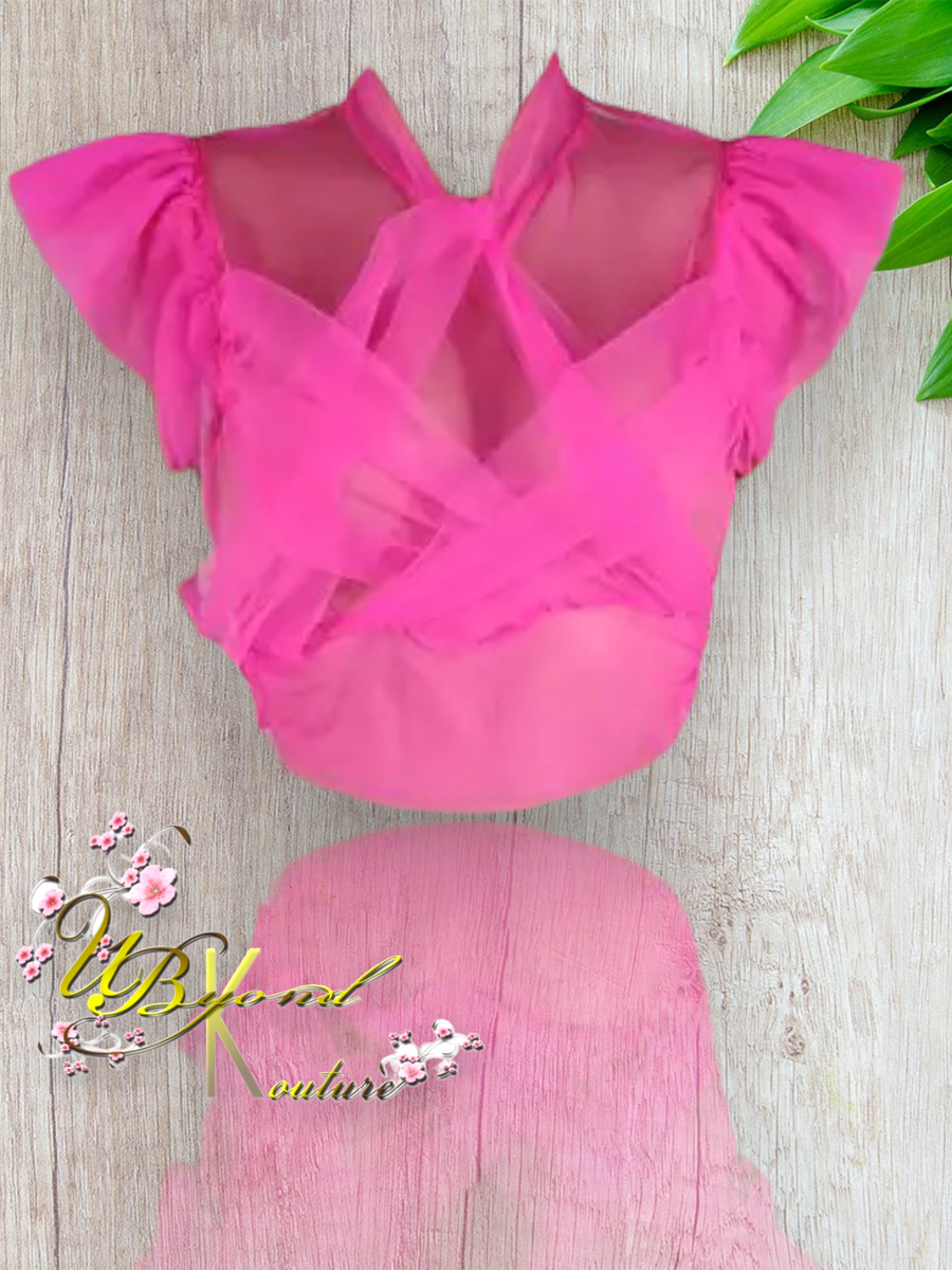 Pink Mesh Crop Top | Pink Crop Top | UByond Kouture